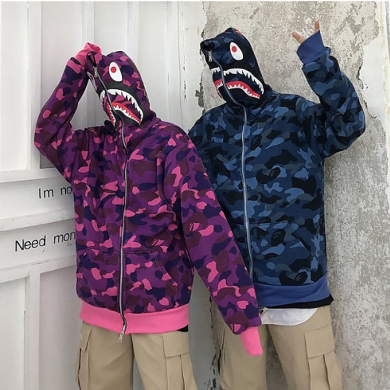 Shark Coat Streetwear Cosplay Fashion Camouflage Couples Wear