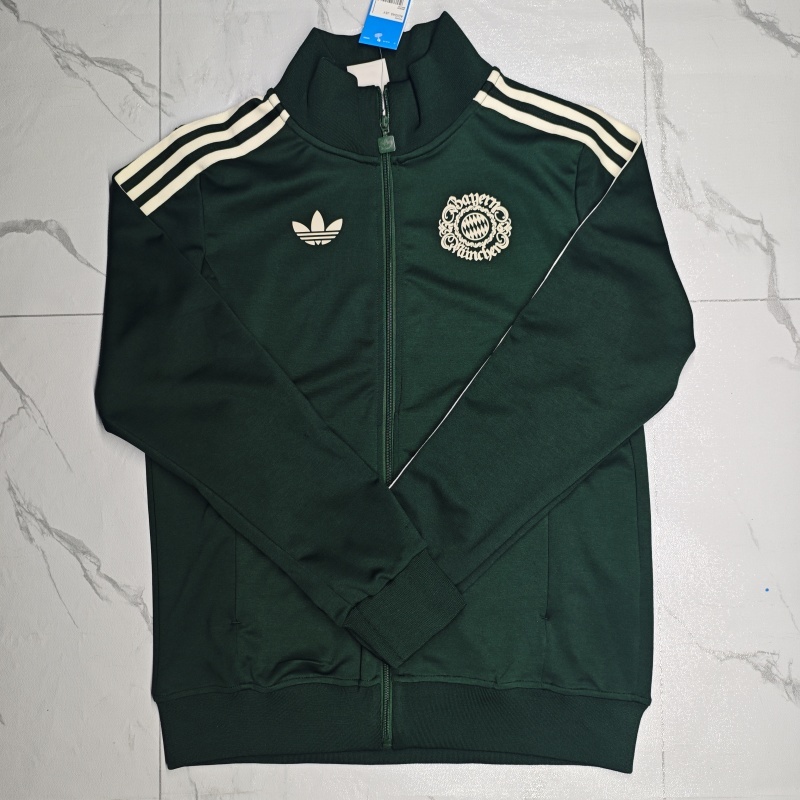 2024/2025 Bayern Munich Dark Green All-Pull Jacket