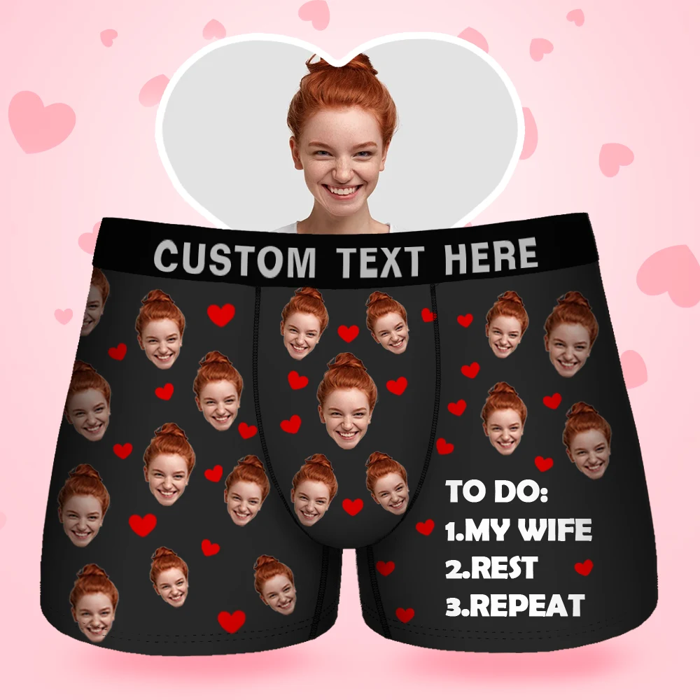 Valentine's Day Giftss Custom Face Men's Boxer I Love U For Boyfriend ...