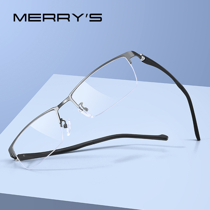MERRYS DESIGN Men Titanium Alloy Glasses Frame TR90 Legs Myopia ...