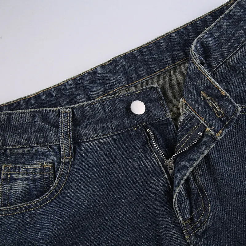 SIDE BUTTERFLY EMBROIDERED CASUAL JEANS
