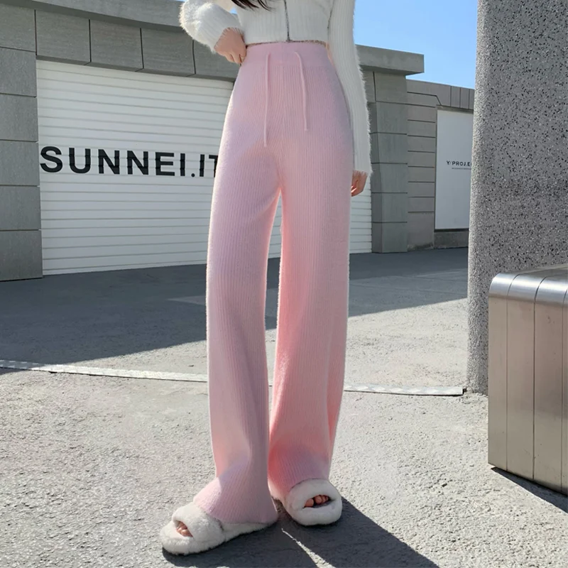 MINK FLEECE HIGH WAIST KNIT PANTS