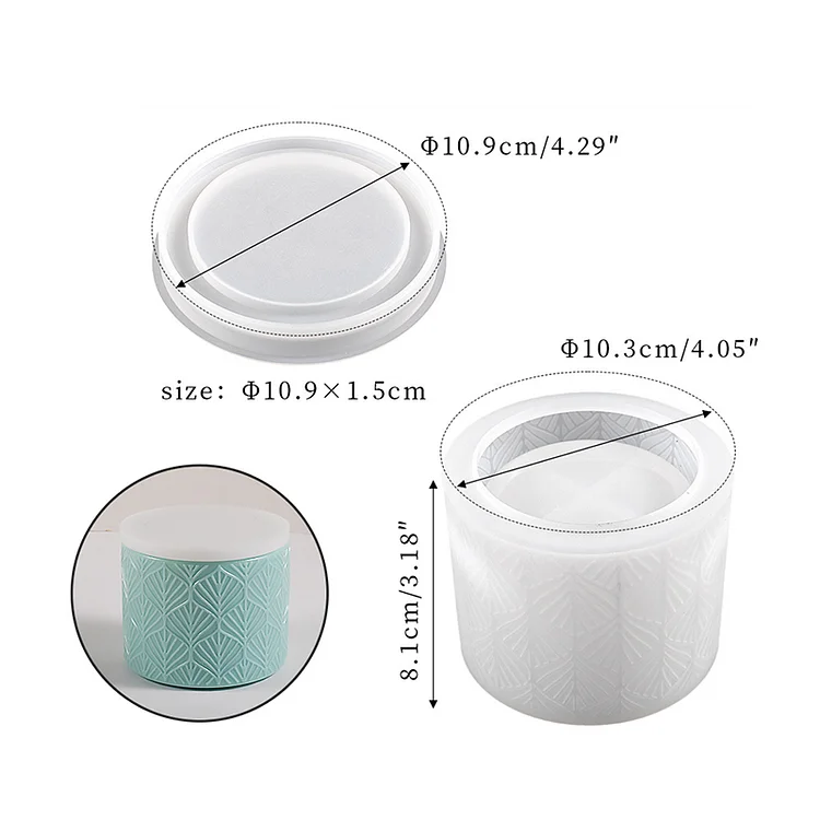 Enchant Your Space with Round Embossed Patterned Storage Box Resin ...