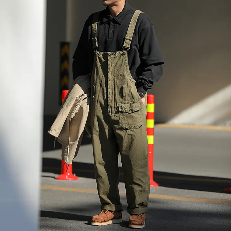 Versatile Retro Straight Adjustable Casual Overalls