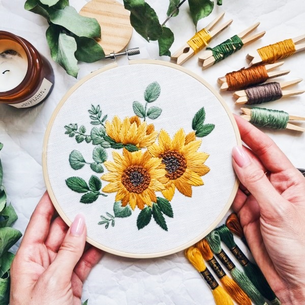 DIY Sunflower Embroidery Kit
