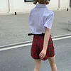 RED CHECK SHORTS WITH BELT
