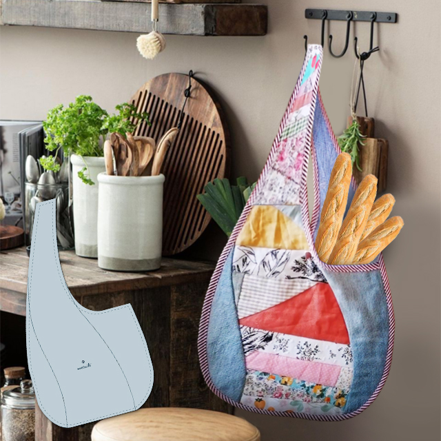 DIY Patchwork Tote Bag Sewing Template - With Instructions