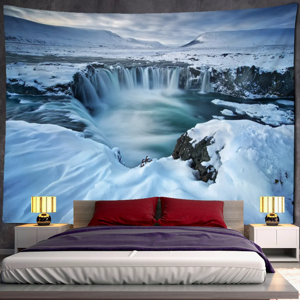 Nigikala And Flowing Water Tapestry Wall Hanging Blue Sky And White ...