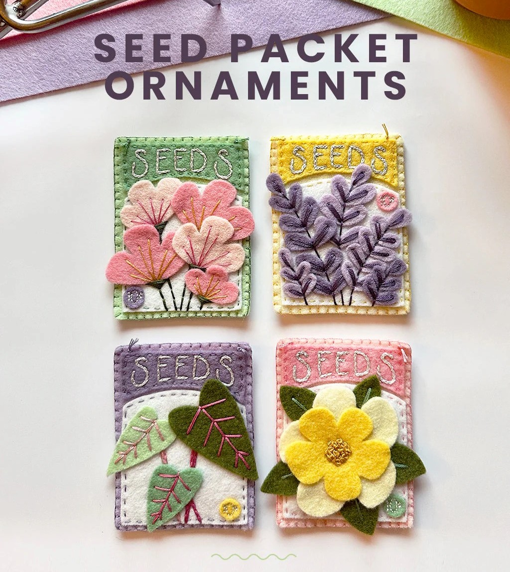 Seed Packet Embroidery Ornaments Kit