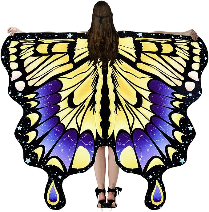 Fairy Butterfly Wings Cloak Lady Shawl Cape
