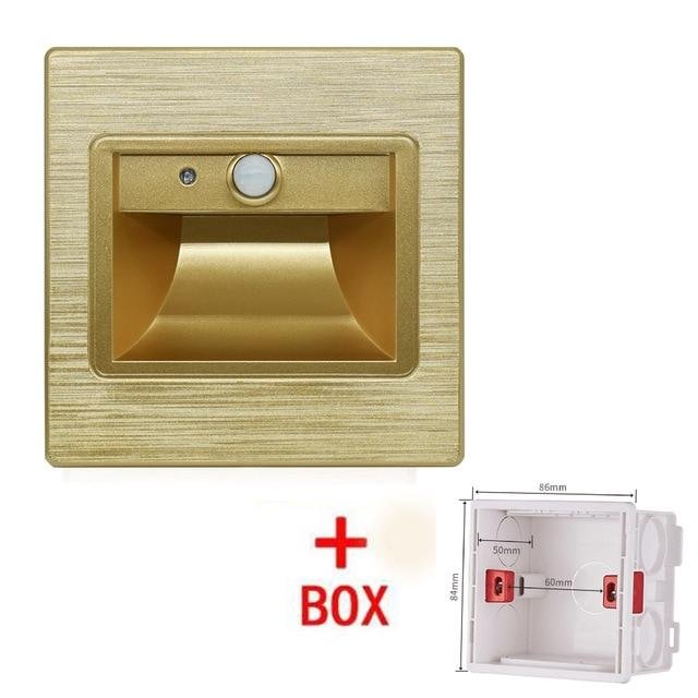 1.5W LED Embedded Wall Light,Intelligent lamp,PIR Sensor Stair Light ...