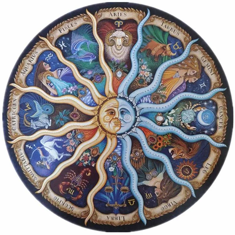 White Cardboard Jigsaw Puzzle 500 Pieces The Circle of Zodiac Picture ...