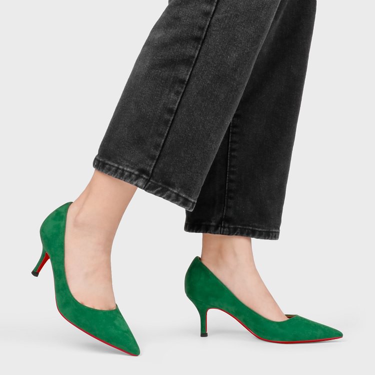 60mm Kitten Heels Pumps Summer Daily Suede
