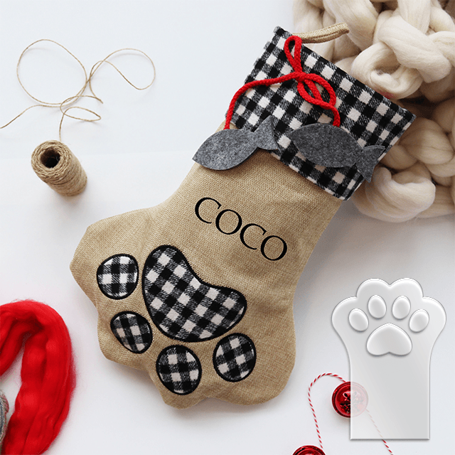 Cat Paw Christmas Stocking Template Set - With Instructions