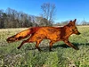 Sneaky Rustic Metal Fox Garden Decoration with Stakes