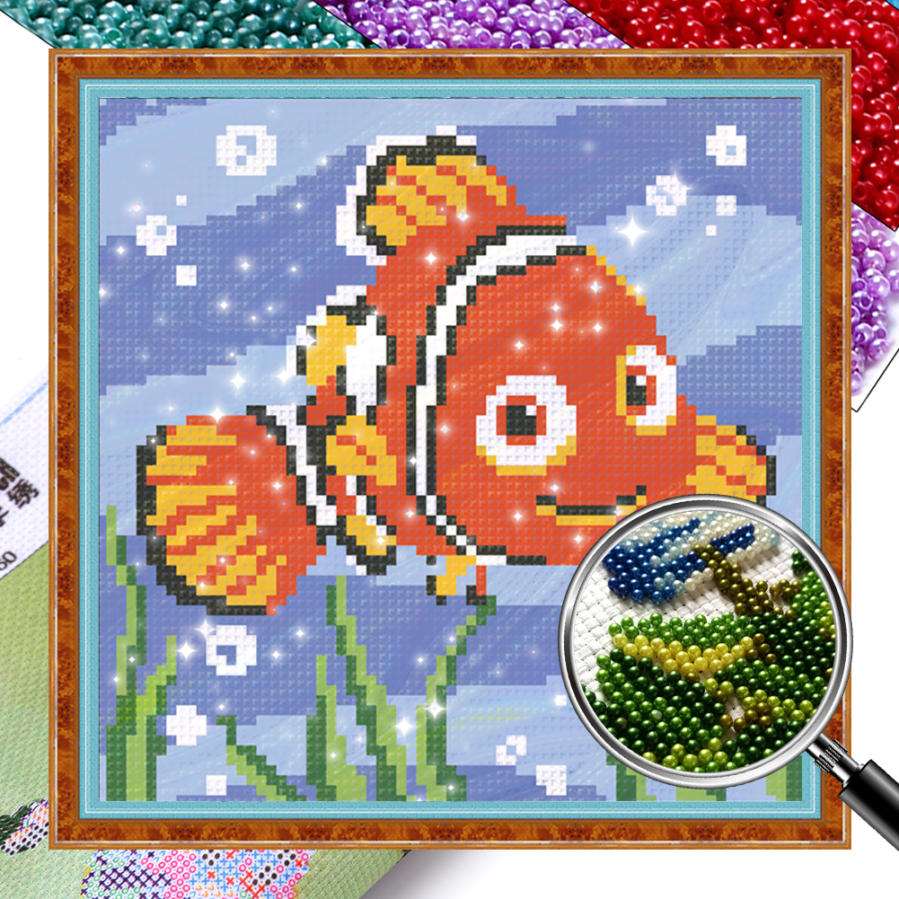 Bead Stamped Cross Stitch - Nemo-fish 1 (22*22cm)