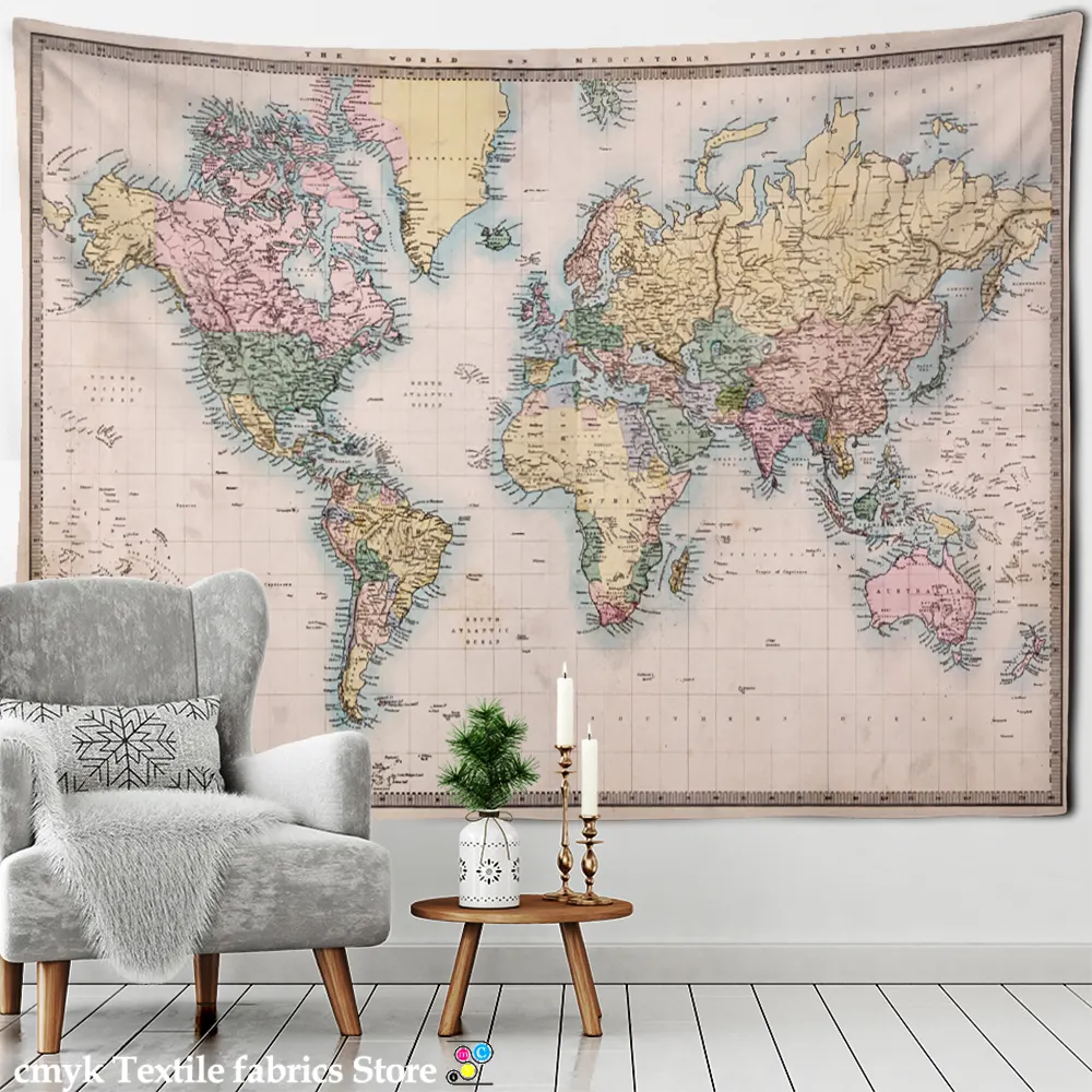 Nigikala Map Tapestry Wall Hanging Boho Hippie Tapiz Living Room ...