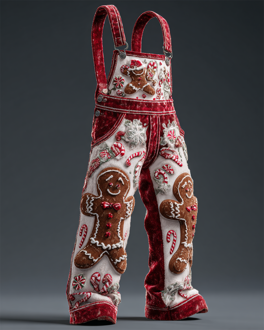 Men's autumn/winter Christmas-themed gingerbread man embroidered ...