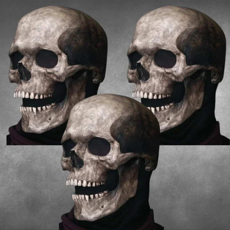 Full Head Skull Mask with Movable Jaw