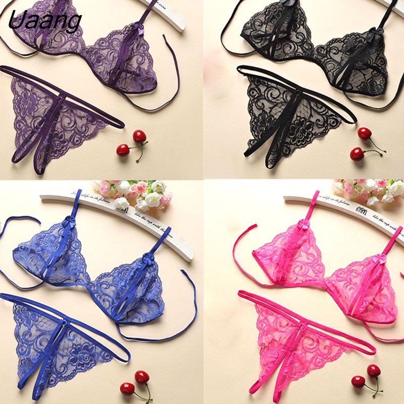 Uaang Colors Plus Size Women Pajama Sets Sexy Pyjamas Lace G-String V ...