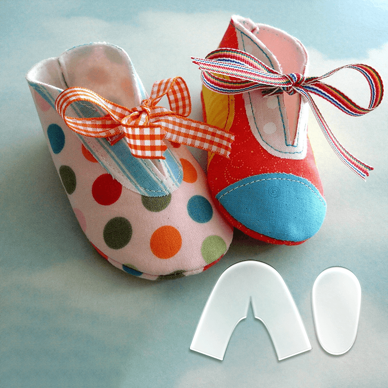 Pink baby shoes template