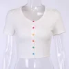 COLOUR BUTTON CROP TOP