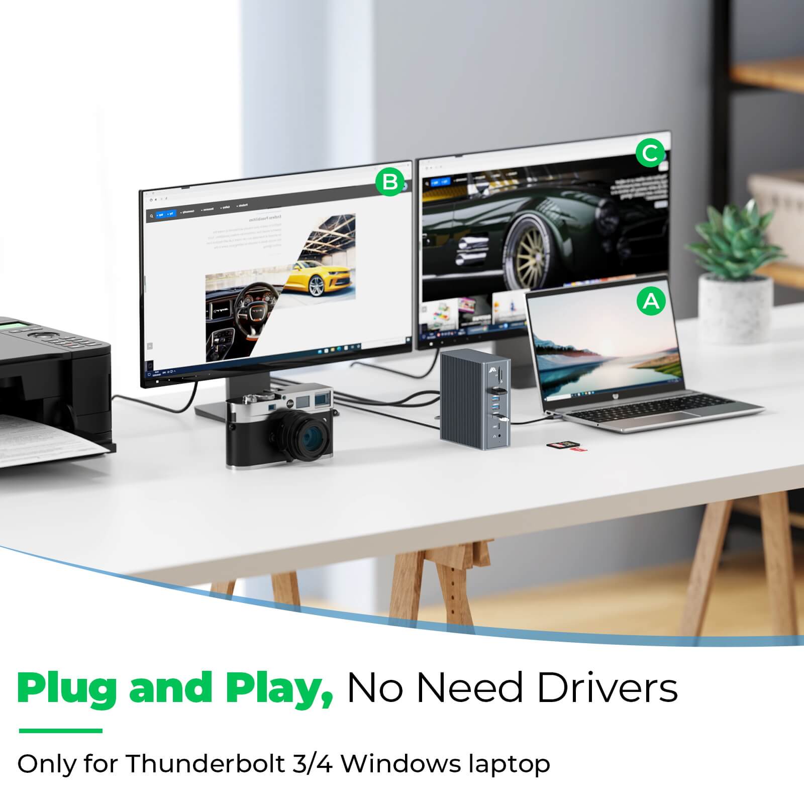 15 in 1 Laptop Docking Station Dual HDMI Dock DC002