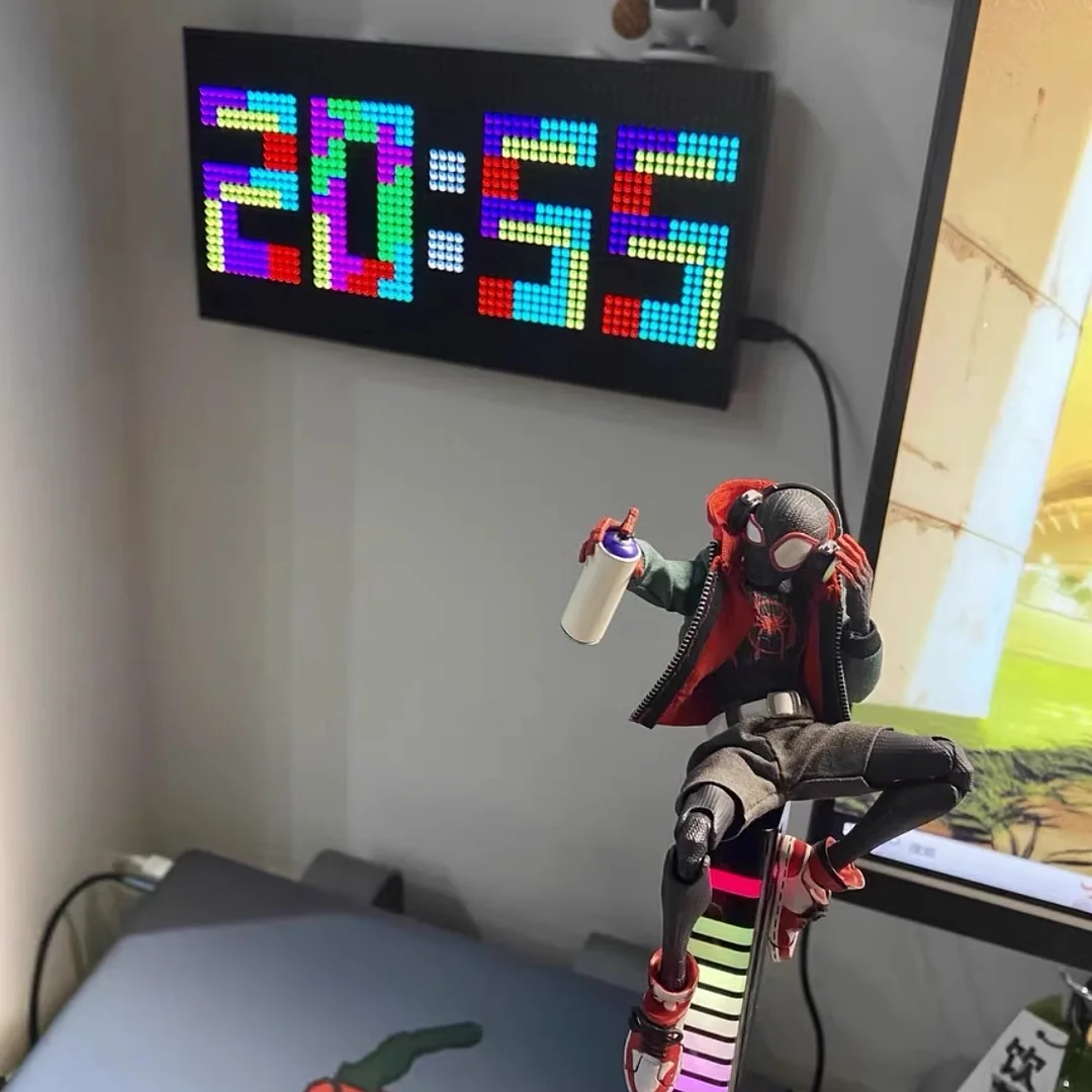 WIFI Creative Tetris LED Digital Electronic Cyberpunk RGB Clock