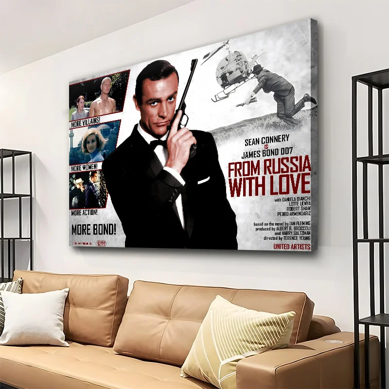 007 From Russia with Love James Bond Sean Connery Canvas Wall Art