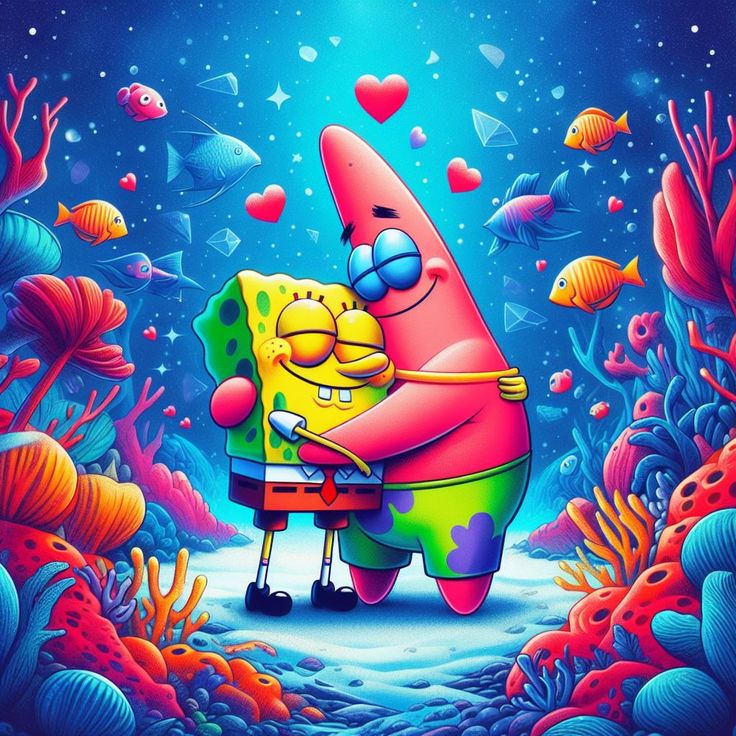 Spongebob (velvet cloth) full crystal round/square diamond painting