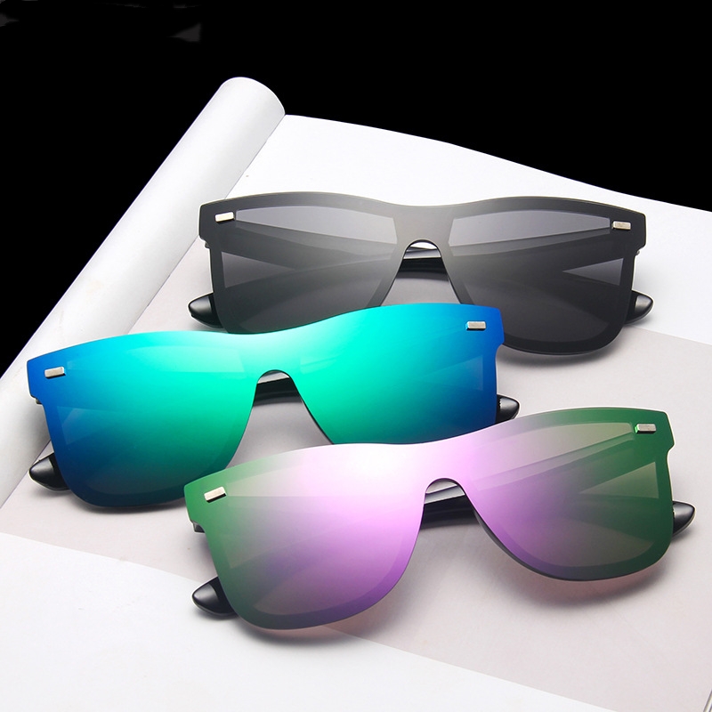 Rimless Sunglasses Men Vintage Square One-piece Lens Sun Glasses ...