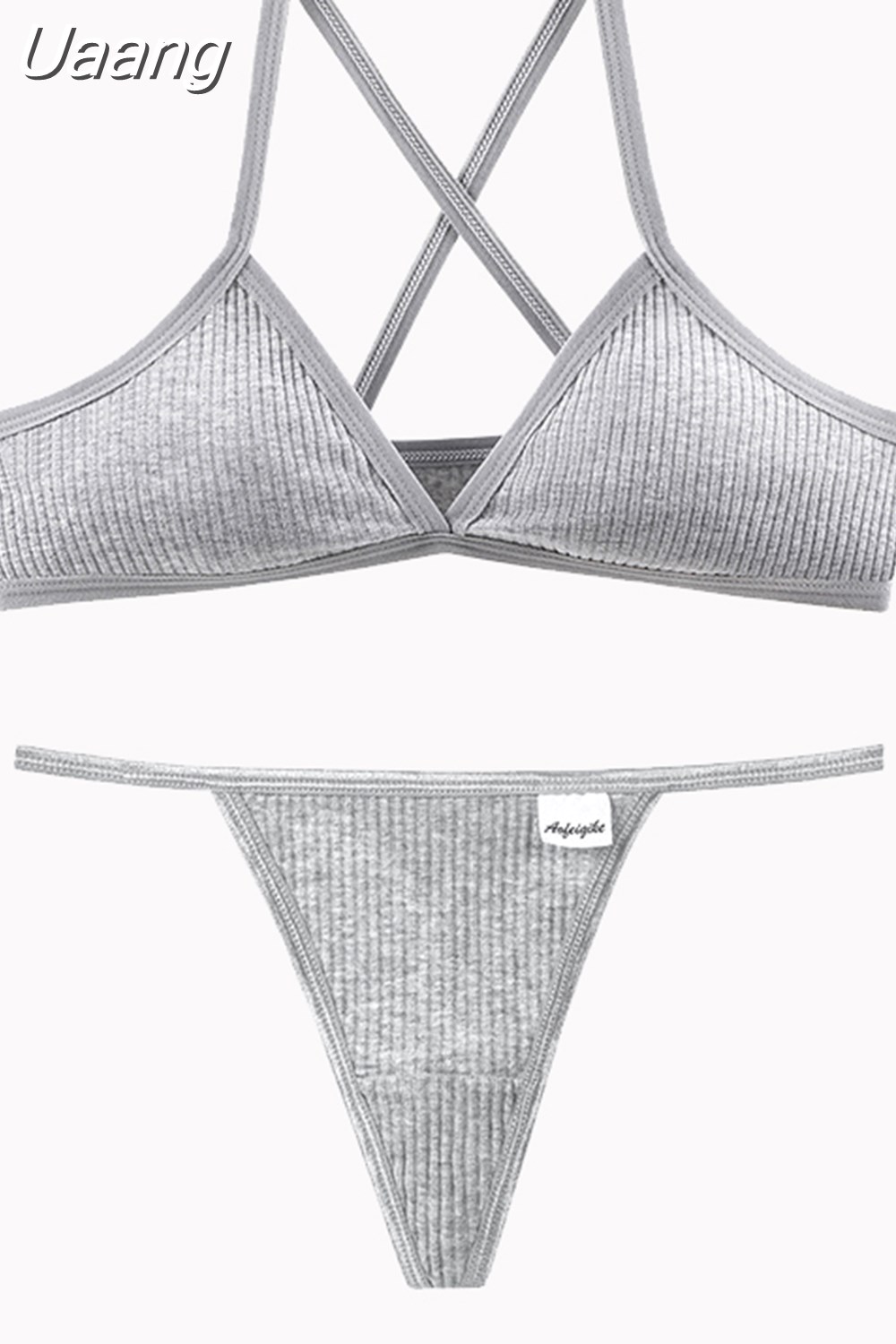 Uaang 1 Set Cotton Bra Sets For Woman Sports Female Underwear Bralette ...