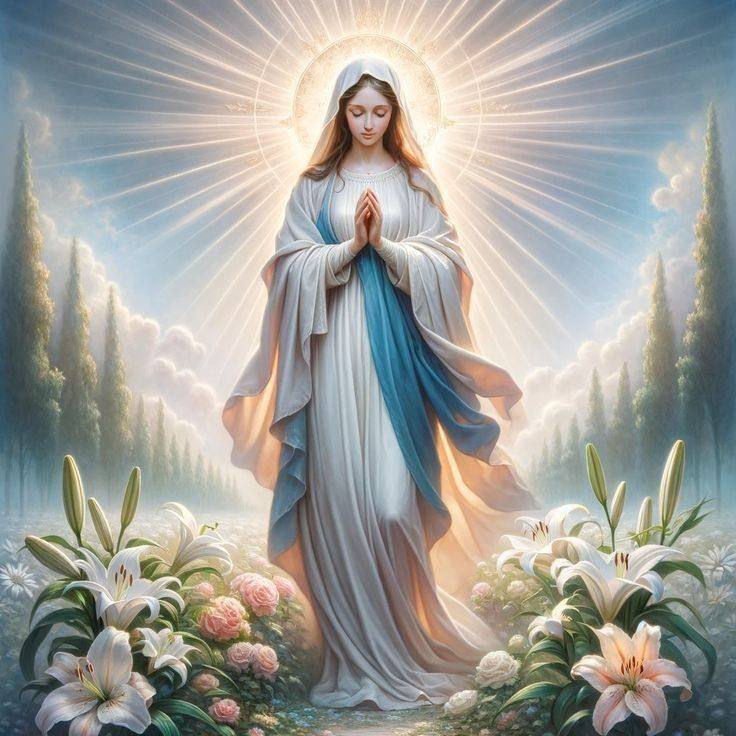 Our Lady (velvet cloth) AB drill full round/square diamond painting