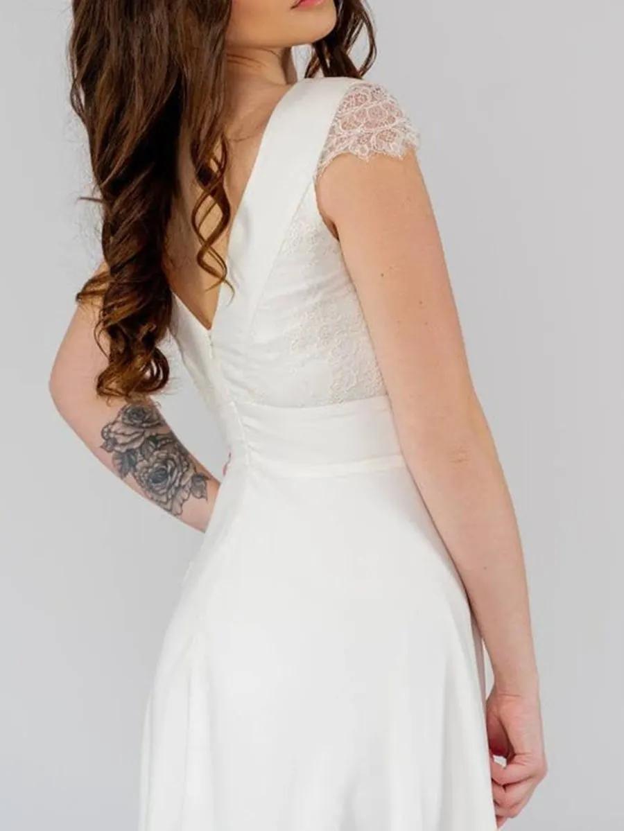 Simple reception short wedding dress, birthday party dress