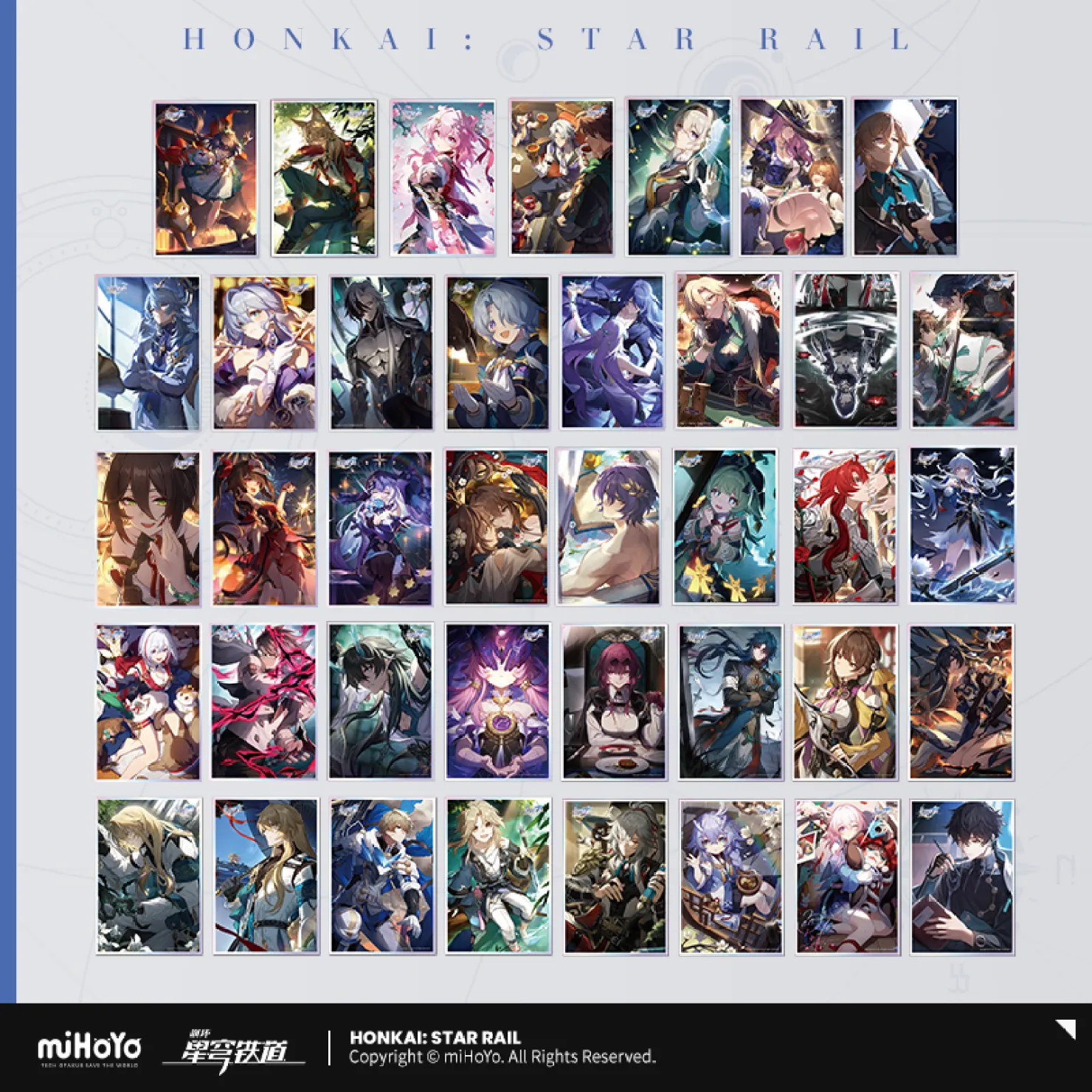 Honkai Star Rail Characters Posters [Original Honkai Official Merchandise]