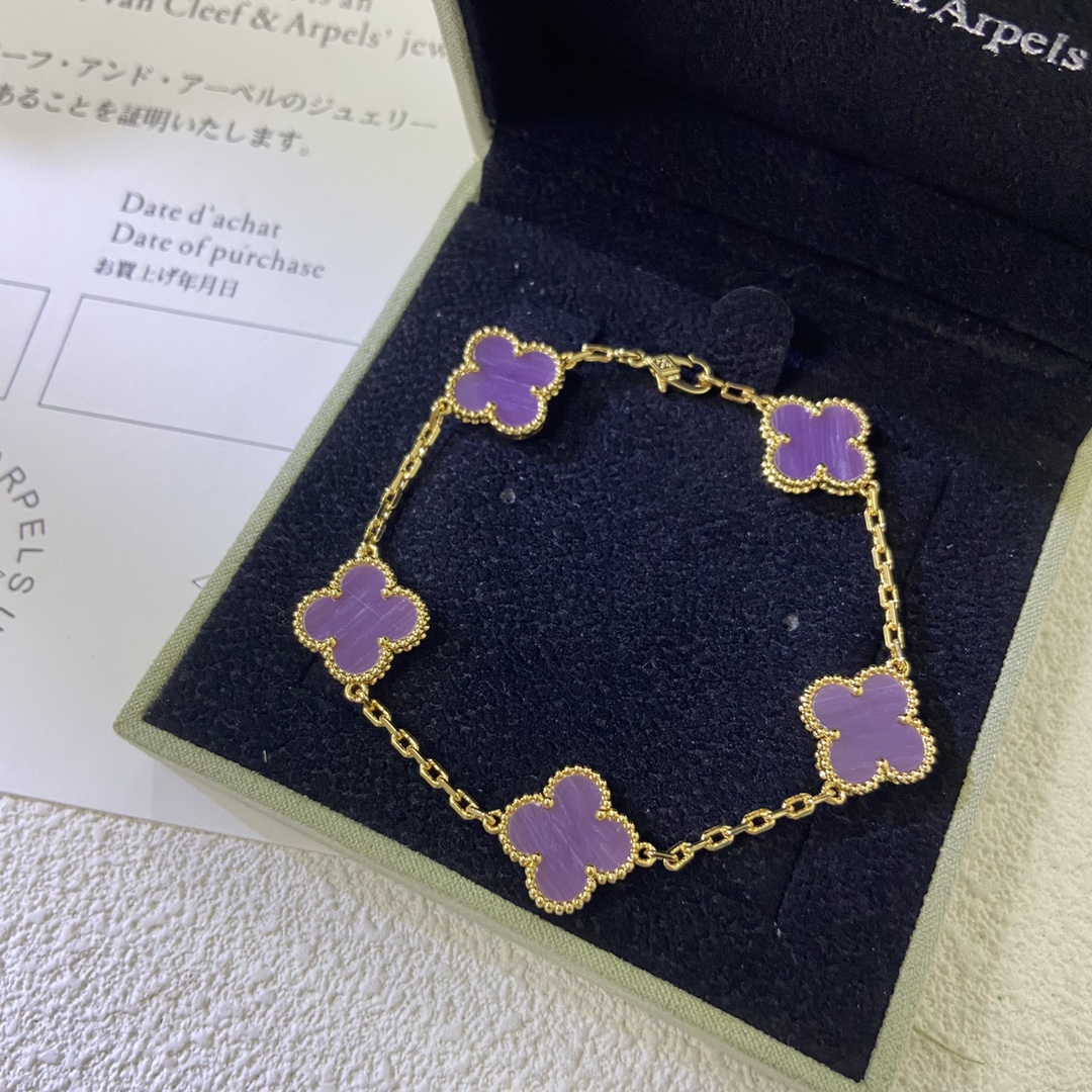 New Van Cleef & Arpels Five-flower Purple Handchain