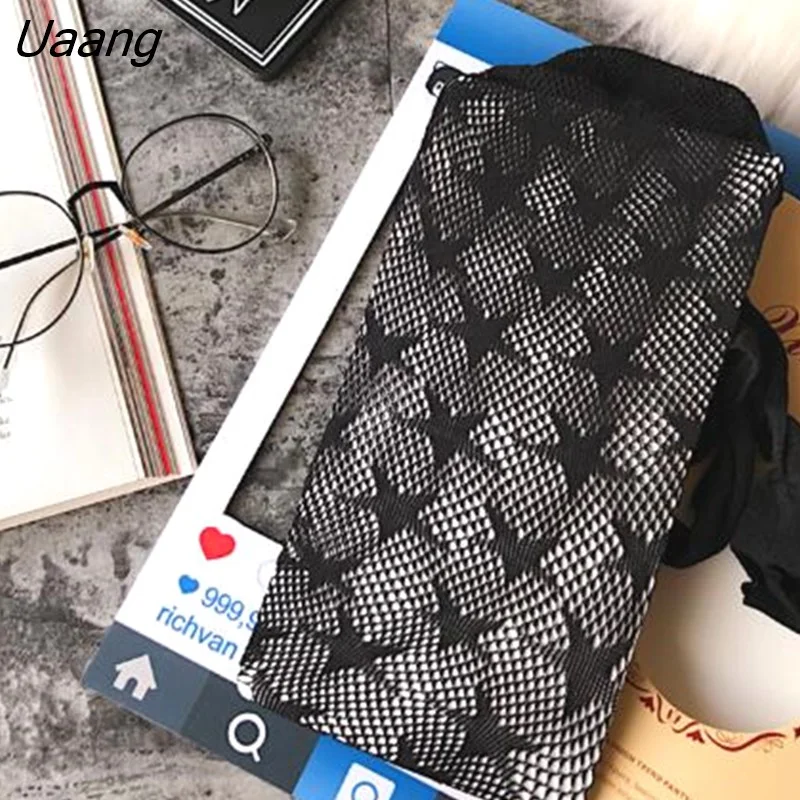 Uaang Fashion Cool Star Printed Fishnet Tights Hollow Out Sexy Mesh ...