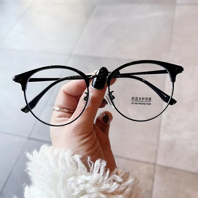 Blue Light Blocking Women's Glasses New Style Semi-rimless Men's ...