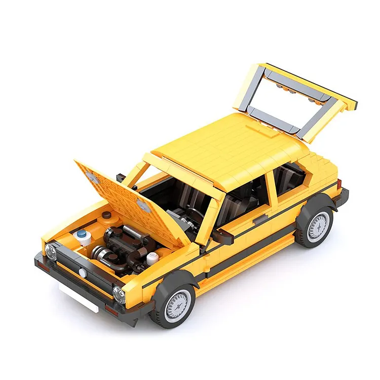 Buildmoc Racing Car Blocks Yellow Sonic Golf MK1 Compatible Super Car