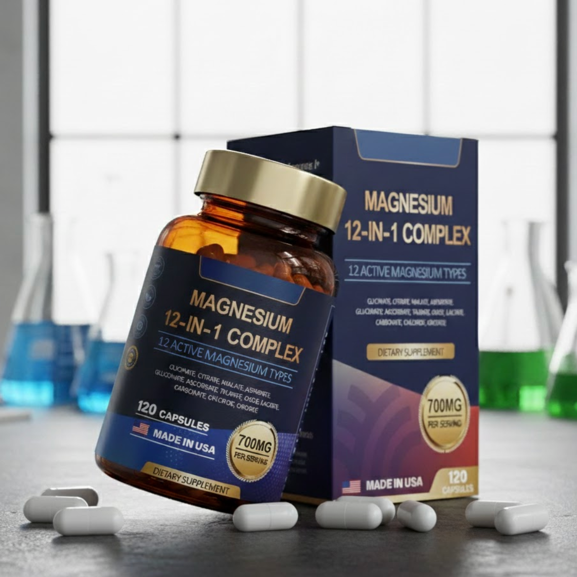 12-in-1 Magnesium Complex 700mg – Highly Absorbable Magnesium Blend for ...