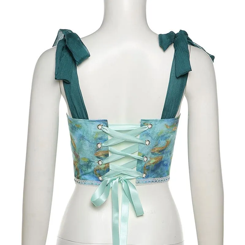 RETRO LANDSCAPE BACK STRAP LACE-UP VEST