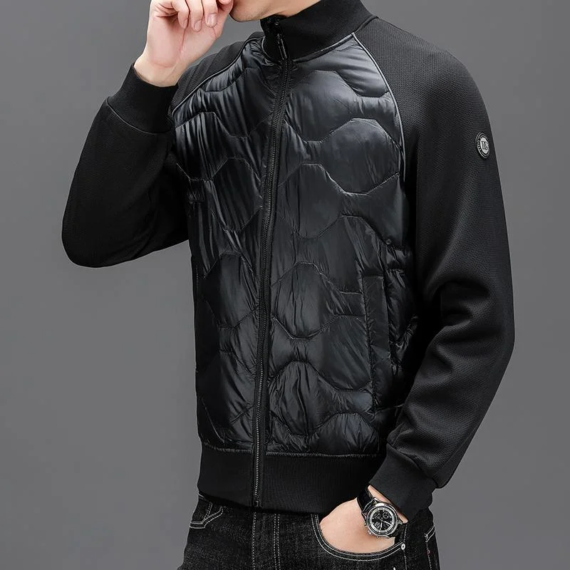 Standing collar goose down light down jacket men's business casual ...
