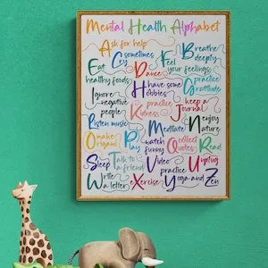 Positive Mindset ABC: Colorful Alphabet Poster - Inspiring Words for ...