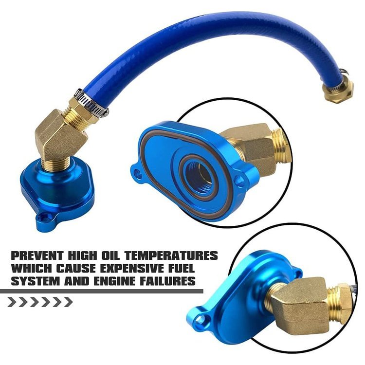 6.0L Powerstroke Oil Cooler Flush Kit, Blue Anodize Adapter EGR Cooler ...