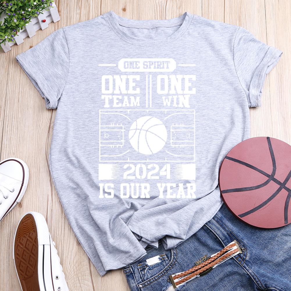 One Spirit One Team One Win 2024 Is Your Year Round Neck T-shirt-0021238