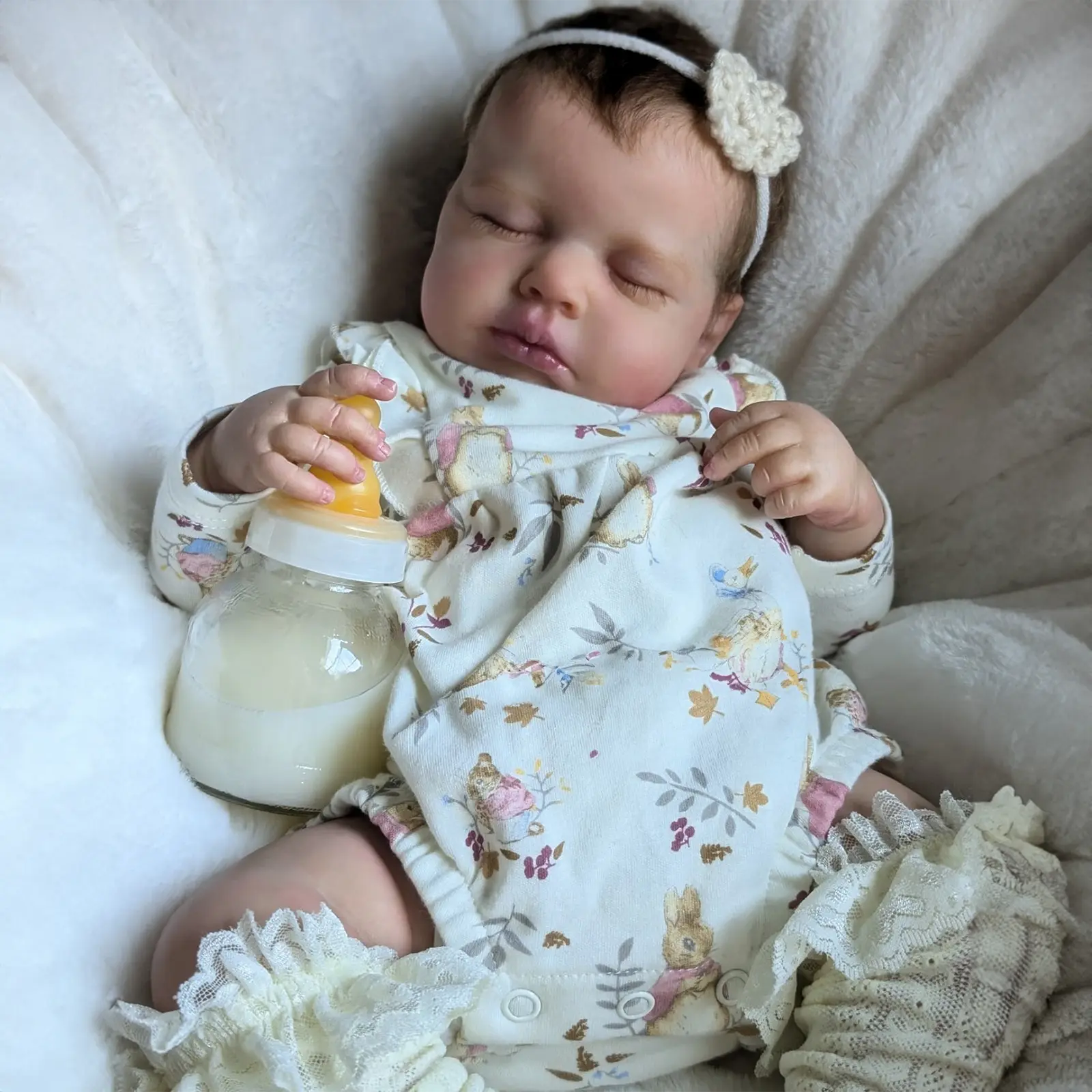 [New] 20" Cute Realistic Handmade Sleeping Girl Reborn Baby Doll Saben ...