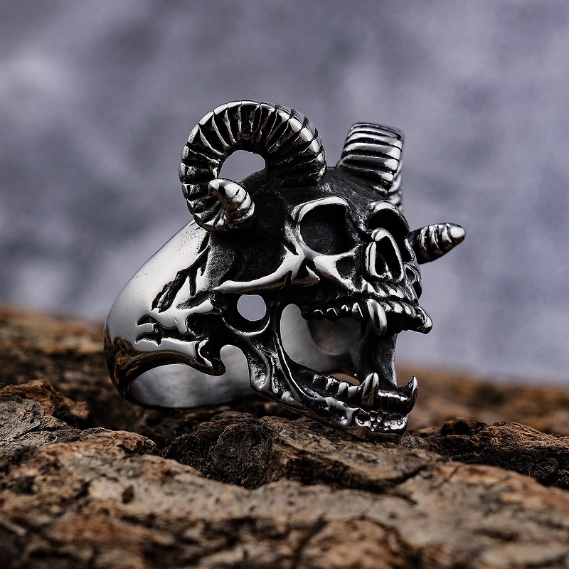 Mighty Sheep Head Skull Head Ring