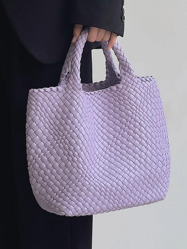 Elegant Solid Color Woven Tote Handbags – The Epitome of Style and ...
