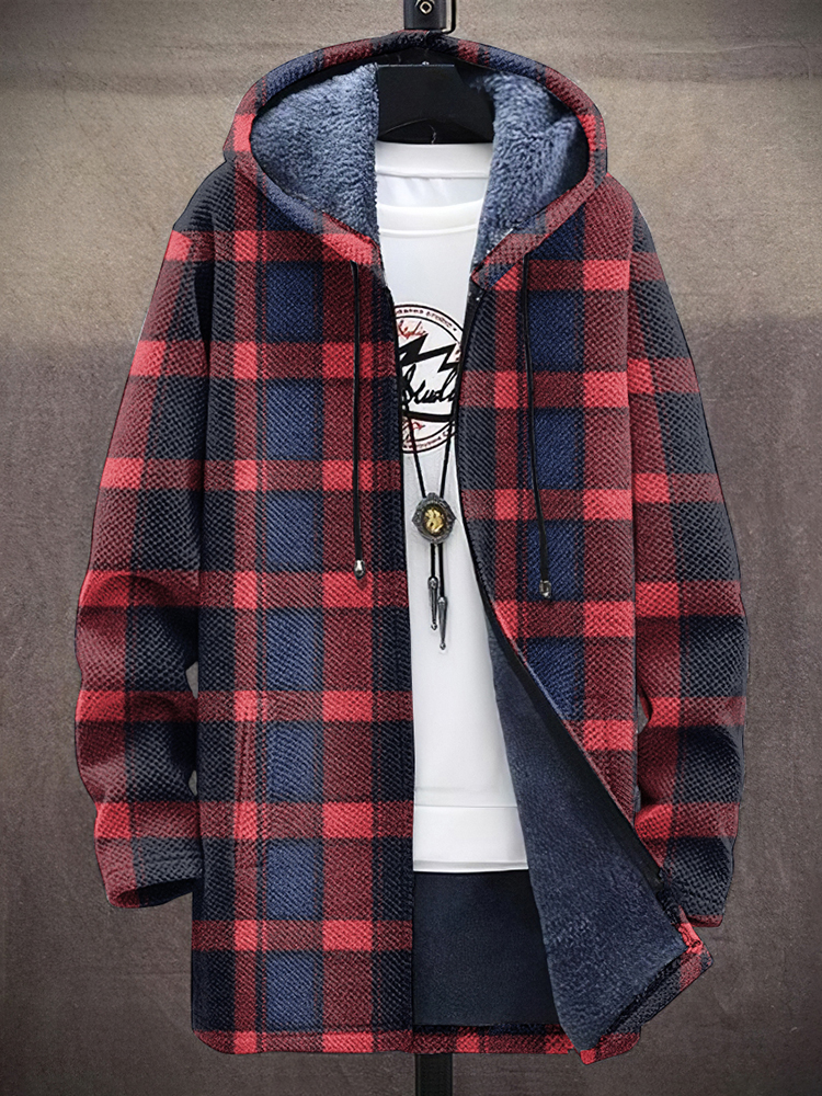 menweary Men's Vintage Check Pattern Jacket