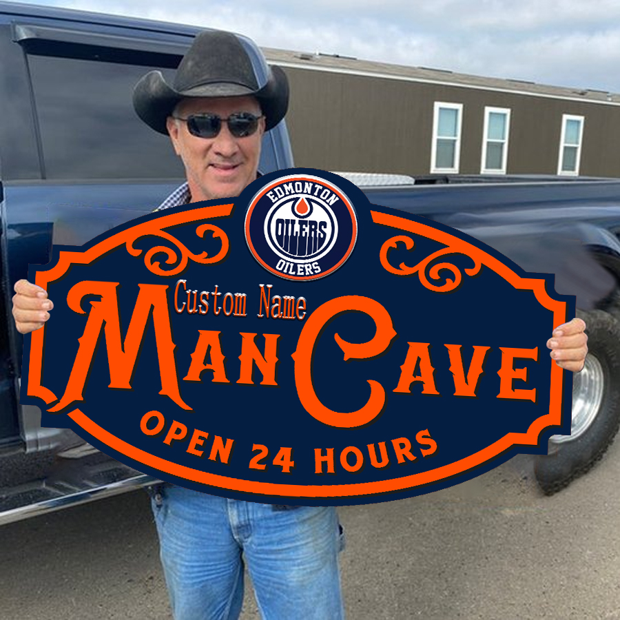 Custom Name Edmonton Oilers Man Cave&Diva Cave Sign